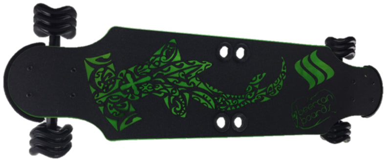 Green Hammerhead 32" Ginger Ale Longboard with Shark Wheels – Beercan ...